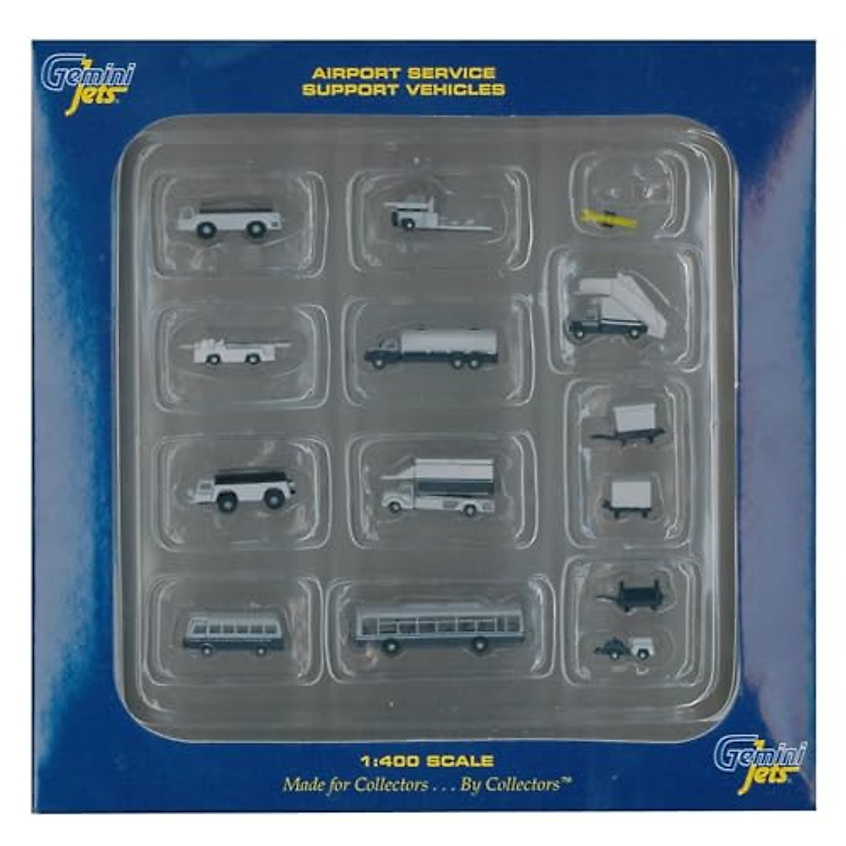Gemini Jets Ground Airport Service Support Vehicles Accessories, 1:400 Scale, 14-Piece