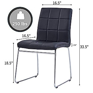 Modern Dining Table Set for 2 Round Glass Table and Faux Leather Chairs Set 3 Piece Dining Set for Kitchen,Dining Room,Afternoon Tea (Table + 2 Black Chairs)