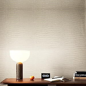 Zeeko Gold Textured Wallpaper Champagne Glod Wallpaper 17.7'' x 236'' Neutral Wallpaper Waterproof Modern Wallpaper Luxury Art Deco Mural Non-Adhesive Wallpaper