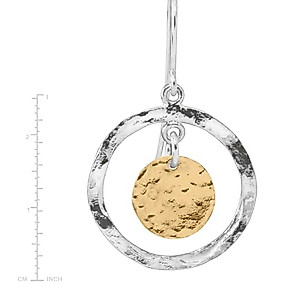 Silpada 'Marbella' Two-Tone Disc Drop Earrings in Sterling Silver and Gold-Plating