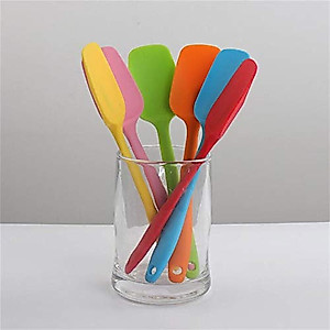 TANOOS Spatula Spatula, household kitchen, heat-resistant silicone spoon spatula, multi-color options (4 * 20cm) kitchen baking utensils (Color : C)