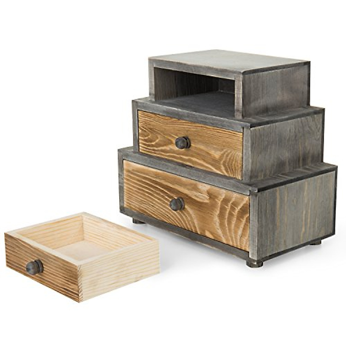 MyGift 3-Drawer Desk Storage Organizer Drawers - Rustic Wood Office Supplies Cabinet