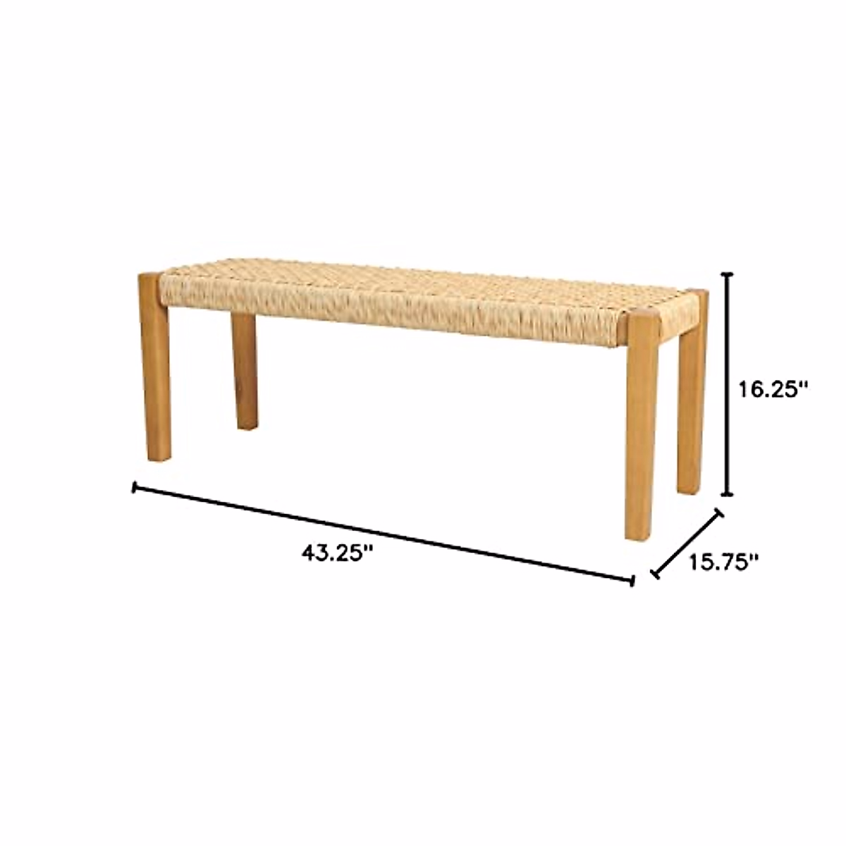 Christopher Knight Home Isaac Outdoor Modern Industrial Acacia Wood Bench, Brown and Teak