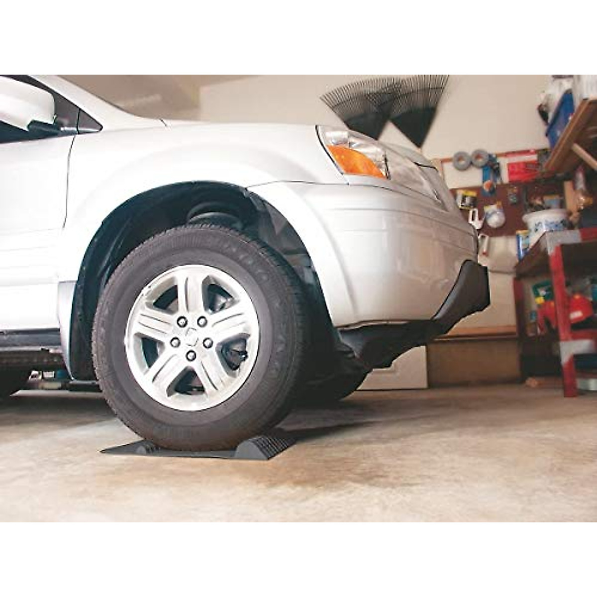 Maxsa 37358-RS Park Right Perfect Parking Self Adhesive Anti-skid Parking Mat for Cars and Trucks, 2” x 11” x 21.5” Black with Reflective Strip