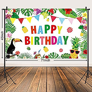 Hawaiian Luau Birthday Party Decorations Supplies Hawaiian Party Backdrop Luau Party Background Tropical Hawaiian Jungle Theme Flamingo Pineapple Party Banner Summer Beach Pool Photography Background