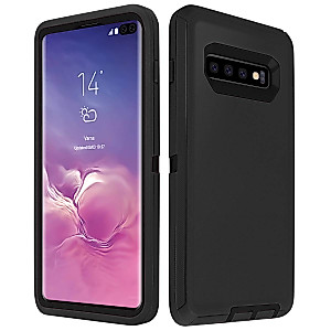 AICase for Galaxy S10 Plus Case, Drop Protection Full Body Rugged Heavy Duty Case, Shockproof/Drop/Dust Proof Layer Protective Durable Cover for Samsung Galaxy S10 Plus Black