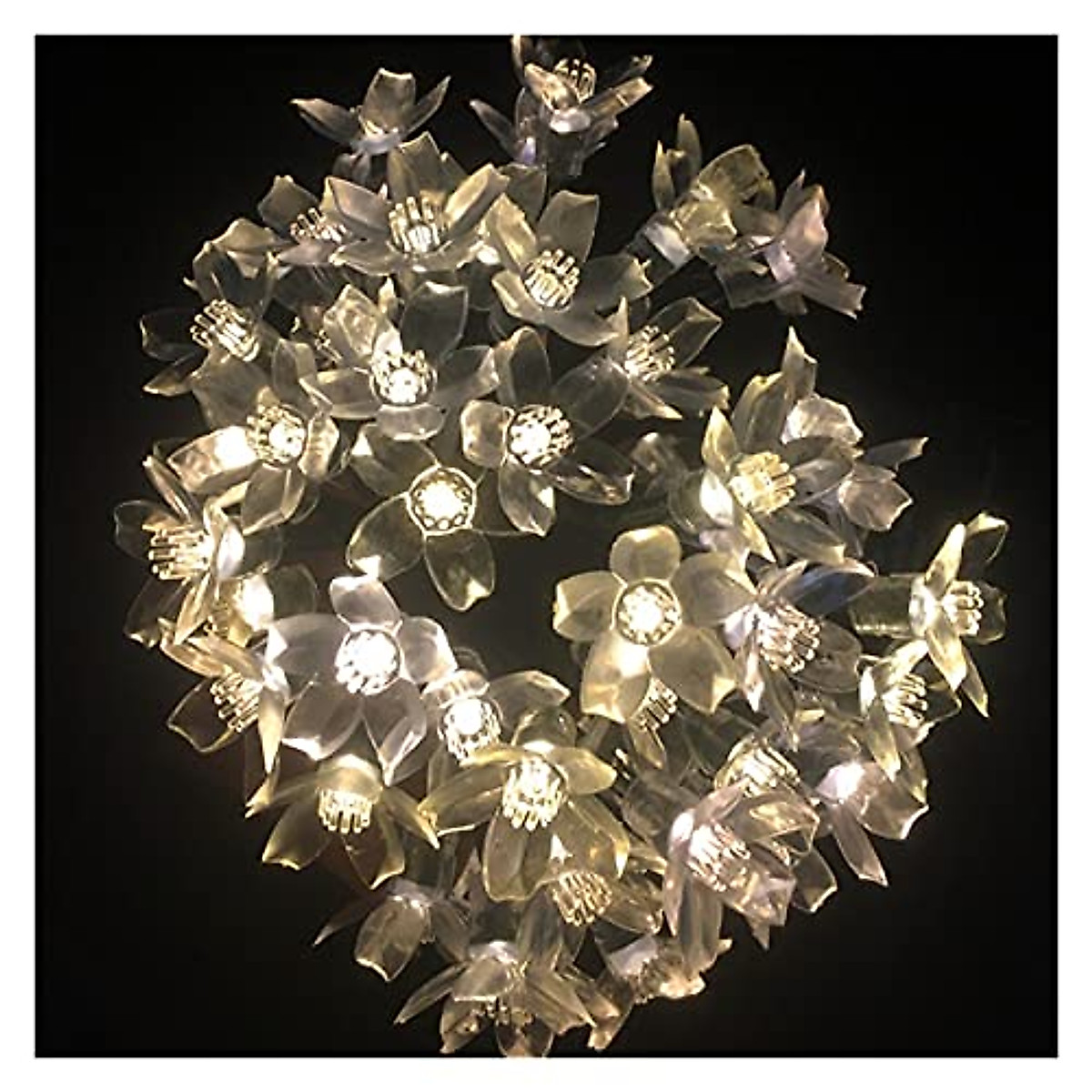 HUADA Solar Flower String Lights Outdoor,Waterproof LED Morning Glory Flower Solar Fairy String Lights for Gardens Homes Christmas Party Holiday Decorations