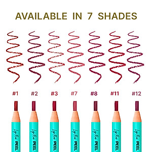 BRAWNA [ Upgrated Version ] 12 Lip Pro Pencils for Lip & Brow Mapping with Sharpener Blades - PMU Supplies - Red