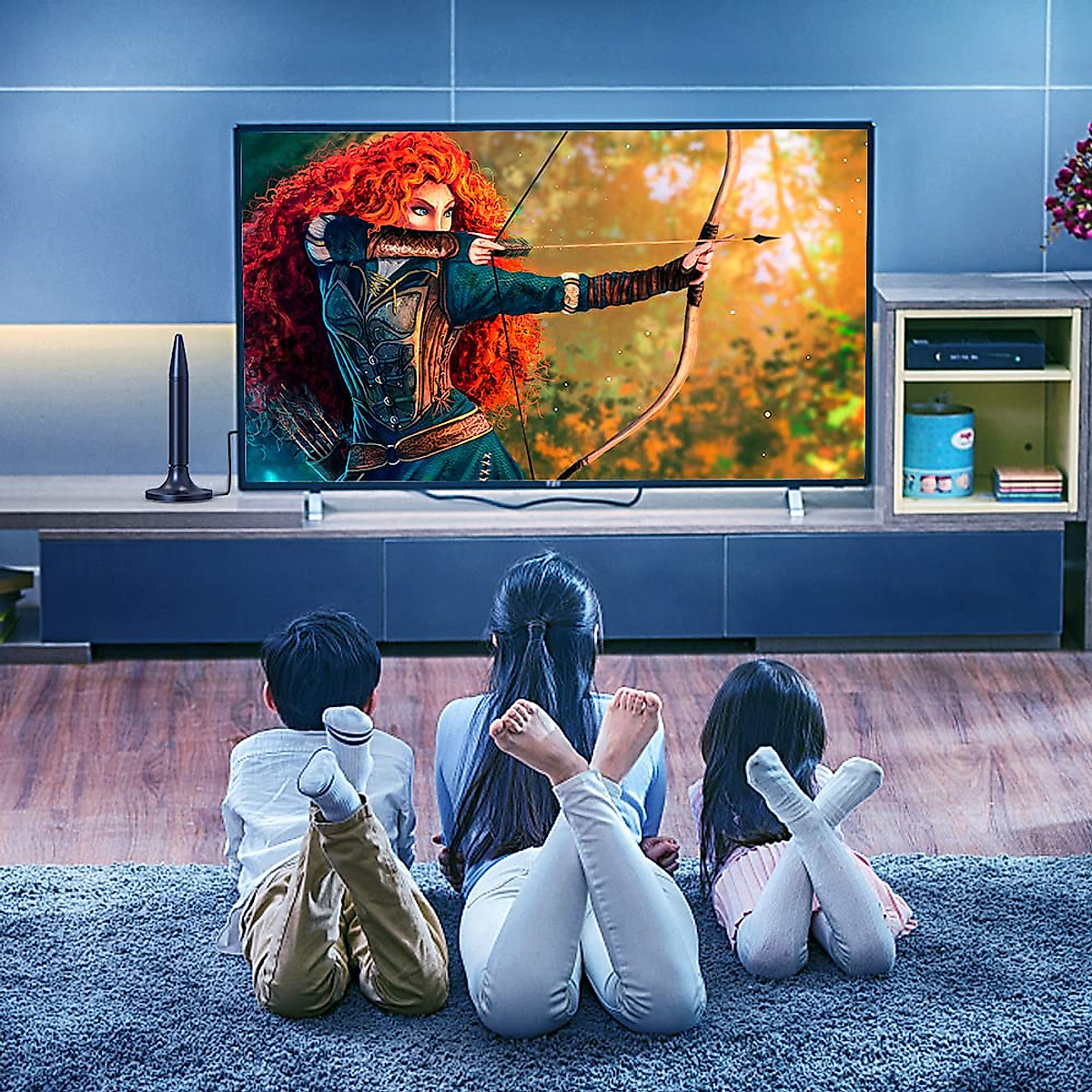 Amplified HD Digital TV Antenna, 300 Miles Long Range Reception Indoor HDTV Antenna with Amplifier, Support 4K 1080P VHF UHF TV Channels