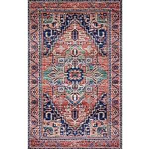 Justina Blakeney x Loloi Cielo Collection CIE-06 Coral / Multi Transitional 2'-6" x 7'-6" Runner Rug