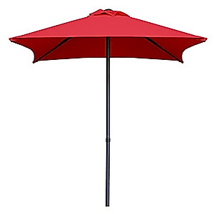 Trenovo 4.9 ft Patio Umbrella - Outdoor Table Umbrella with 4 Reinforced Ribs, UV Protection & Waterproof Market Umbrella for Garden, Lawn, Deck, Backyard, Pool (Red)