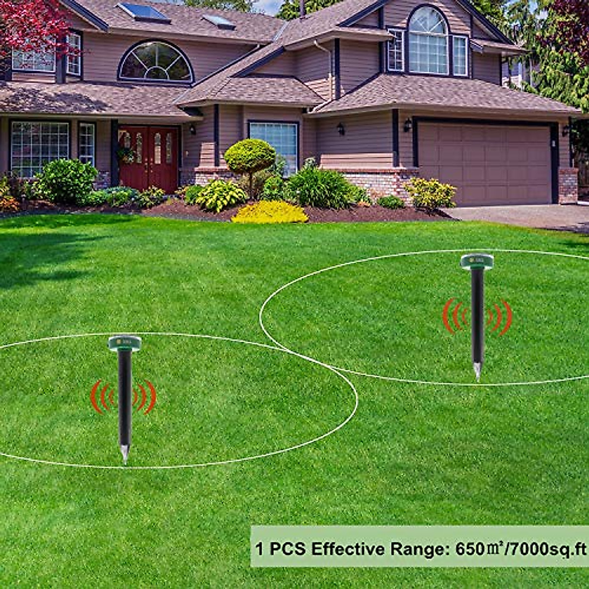 Senca Upgraded Version Solar Powered Sonic Mole Repellent Rodent Repellent Pest Deterrent, Chaser Mole, Gopher, Vole, Snake Repellent for Outdoor Lawn Garden Yards Pest Control (4)