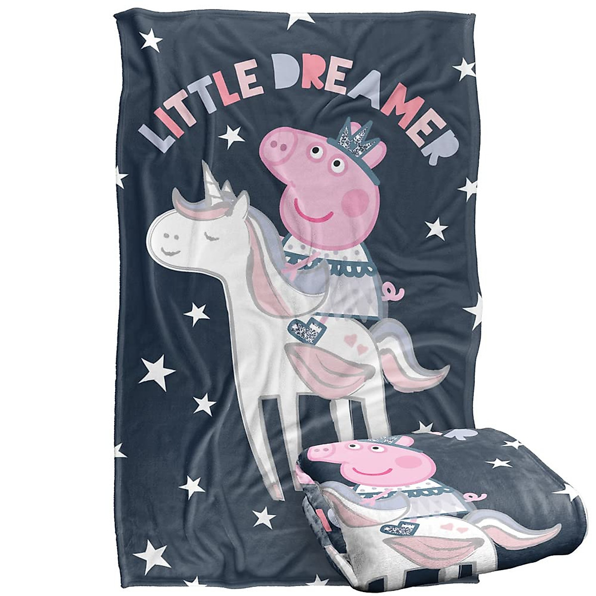 LOGOVISION Peppa Pig Little Dreamer Kids Silky Touch Blanket, 36" x 58"