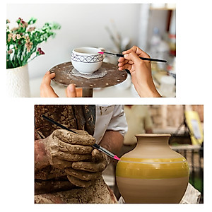 Sdanart Professional Silicone Rubber Tip Paint Pens Brushes，5pcs Silicone Paint Brush，Silicon Color Shapers Brushes，Rubber Paint Brush，Silicone Artist Brushes，Flexible Clay Sculpture Tools （Size 8）