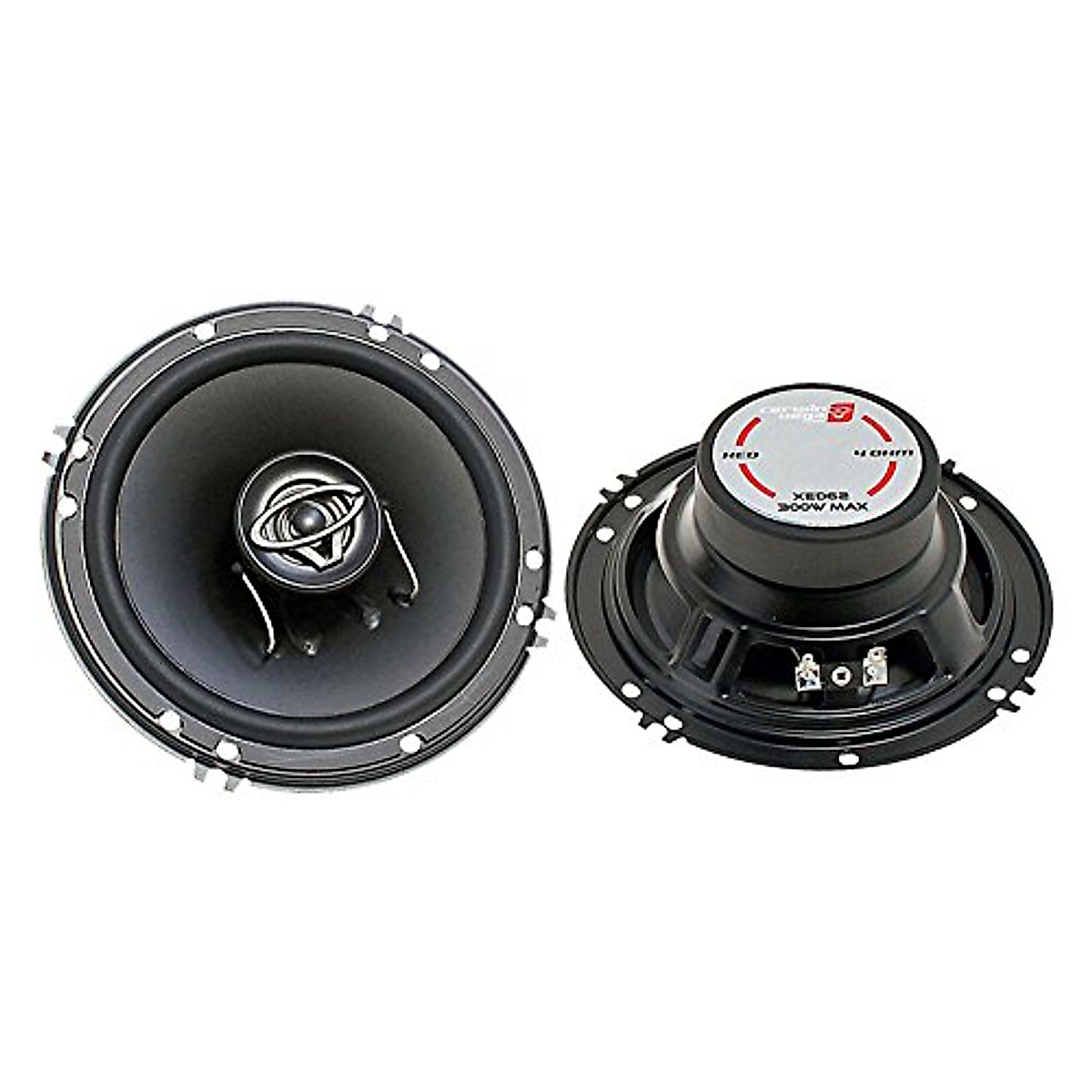 Cerwin Vega XED Series 6.5" 2-Way Coaxial Car Speakers - 300W MAX Power, 4 Ohm Superior Audio, Durable Polypropylene Cone & Metal Dome Tweeters, Lightweight Design for Enhanced Car Audio System XED62