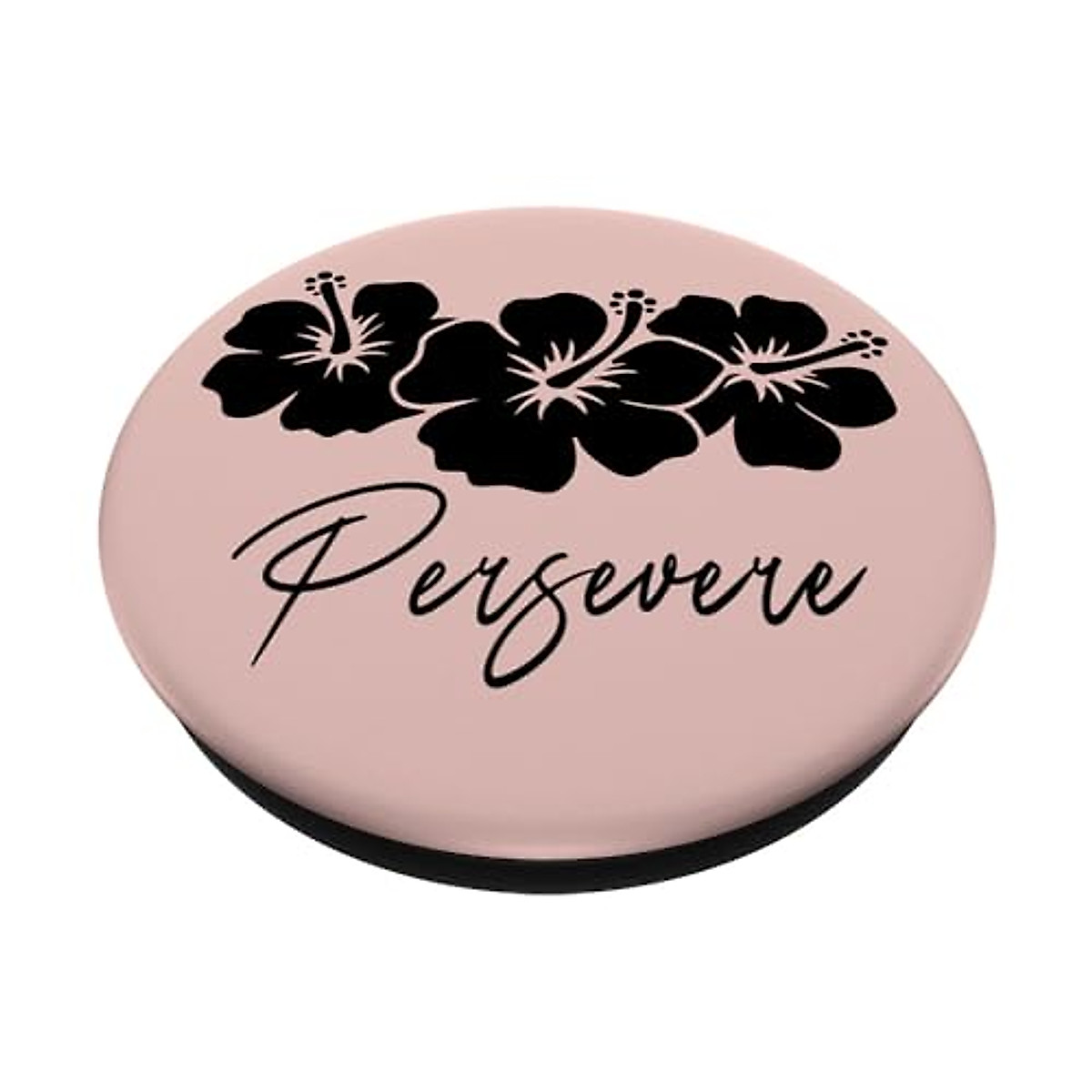 Inspirational Pale Pink Graduation Study Hibiscus Persevere PopSockets Standard PopGrip