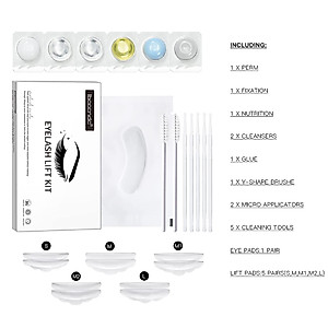 SHEEYOON Eyelash Lift Kit, Premium Lash Perm kit with Complete Tools, Natural Curly Long Lasting Eyelash Curling for Home & Salon