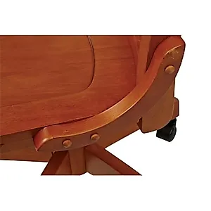 BOWERY HILL Traditional Solid Wood Armless Office Chair in Medium Brown