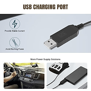Lenink Power Cord Compatible with Cobra RAD 480i/350/380/450, Replacement Cord Cable USB Charger Compatible with Most Cobra Radar Detectors (1m/3.28ft)