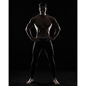 DRSKIN Men’s Compression Pants Tights Leggings Sports Baselayer Running Athletic Workout Active (DMBB04, L) Black