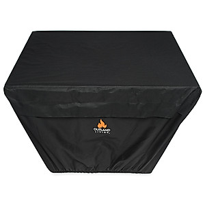 Outland Fire Table UV & Water Resistant Durable Cover for 36-Inch Square Series 410 Outdoor Propane Fire Pit Tables, Square 37-Inch x 26-Inch - Breathable Venting with Mesh Barriers & Watertight Seams