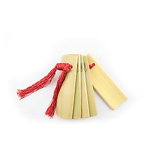 PHYSKOW Chinese Kuaiban Clapper Bamboo Castanets Hand Percussion 1 Pair Traditional Instrument (Yellow)