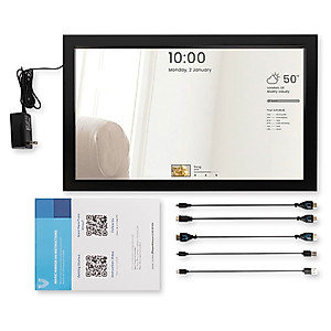 Vilros Magic Mirror V4-2 Way Mirror with Internal LCD Screen for Smart Mirrors Projects-Great for Raspberry Pi (Black)
