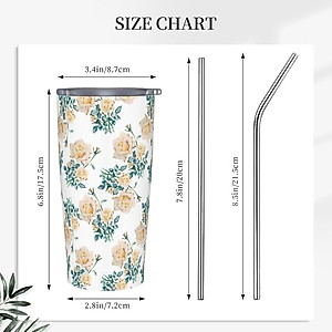 Yaxongx 20oz Tumbler Radiant Moonflower Double Wall Vacuum Insulated Coffee Mug with Lid and Metal Straw Brush Reusable Stainless Steel Water Bottle Travel Cup Gifts for Car Ice Drinks Hot Beverage