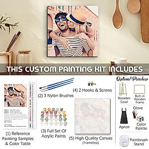 Dipopizt Personalized Paint by Numbers Kit for Adults Beginner, Customized DIY Oil Acrylic Painting by Number Kits Canvas, Custom Paintworks Artwork with Your Own Picture 12”L x 12”W