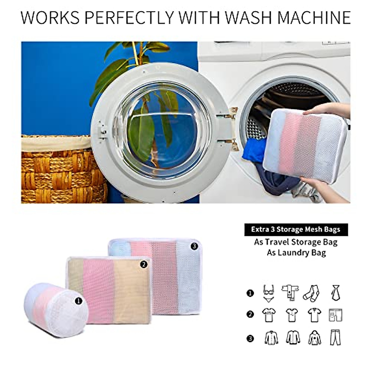 AI EN JIU Travel Backpack for Women Men, 50L Expandable Carry On Backpack 17.3 inch Laptop Backpack with USB Port, Waterproof Business Luggage Traveling Backpack with 3 Mesh Bags & 1 Shoe Bag, Purple