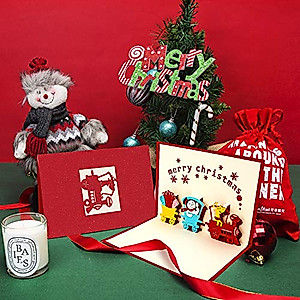 HBlife 9 Pack 3D Christmas Cards Pop Up Holiday Postcards Greeting Handmade Holiday Xmas Cards & Envelopes for New Year