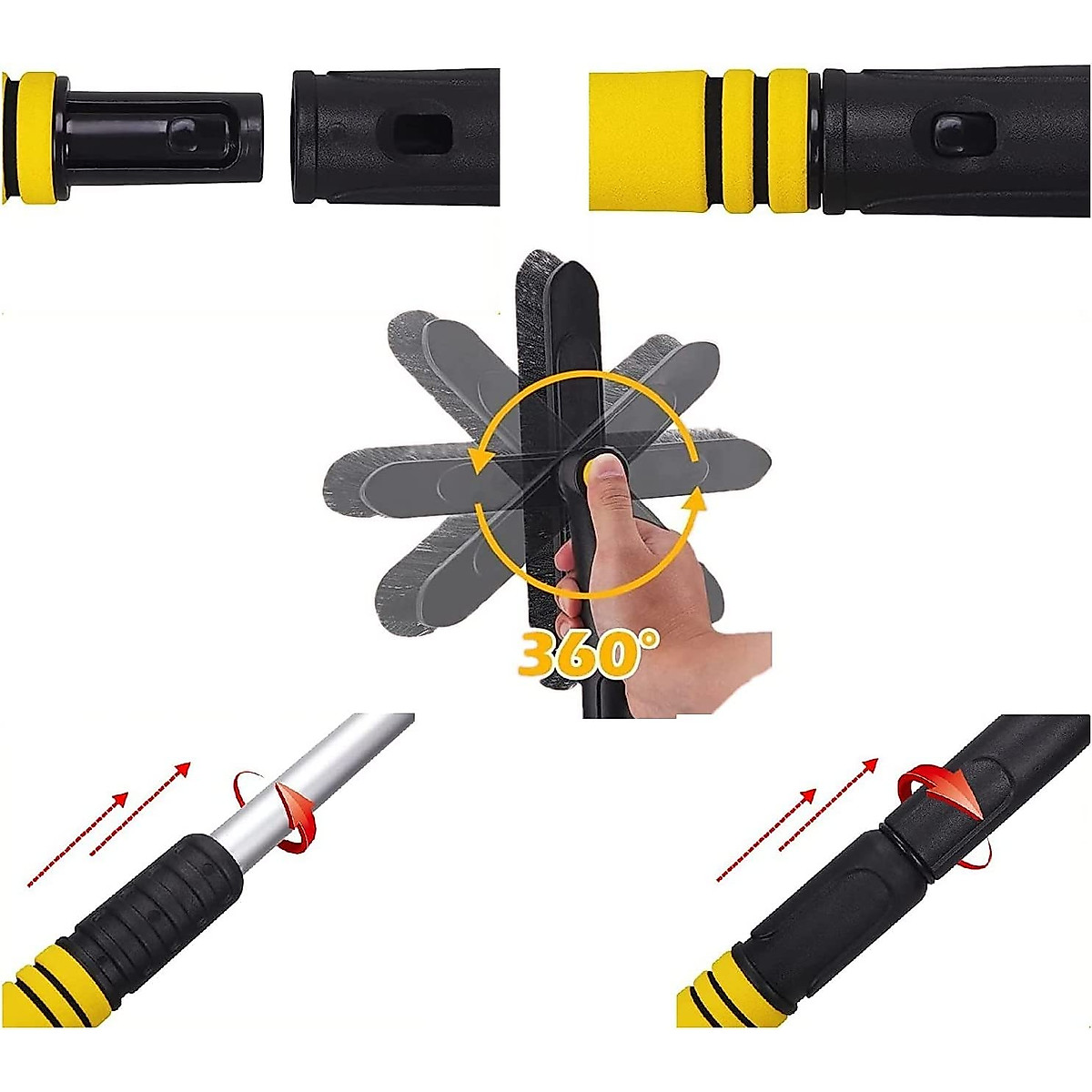 ALLTALE 2-in-1 Detachable Snow Brush and Ice Scraper, Heavy Duty ABS Scraper and Scratch Resistant PVC Brush for Cars, Trucks