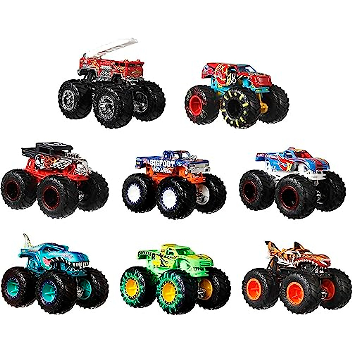 Hot Wheels Monster Trucks, 1 Toy Truck in 1:64 Scale & 1 Crushable Car (Styles May Vary)