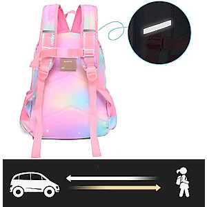 BIBDOO Kids Backpack for Girls with Insulated Lunch Box Toddler School Bag Set (Unicorn)