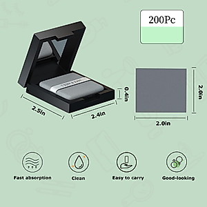 WishLotus 200Pc Oil Blotting Sheets for Face, Linen Oil Blotting Paper with Mirror Case and Powder Puff for Oily Skin, Oil Absorbing Sheets for Men and Women(200)