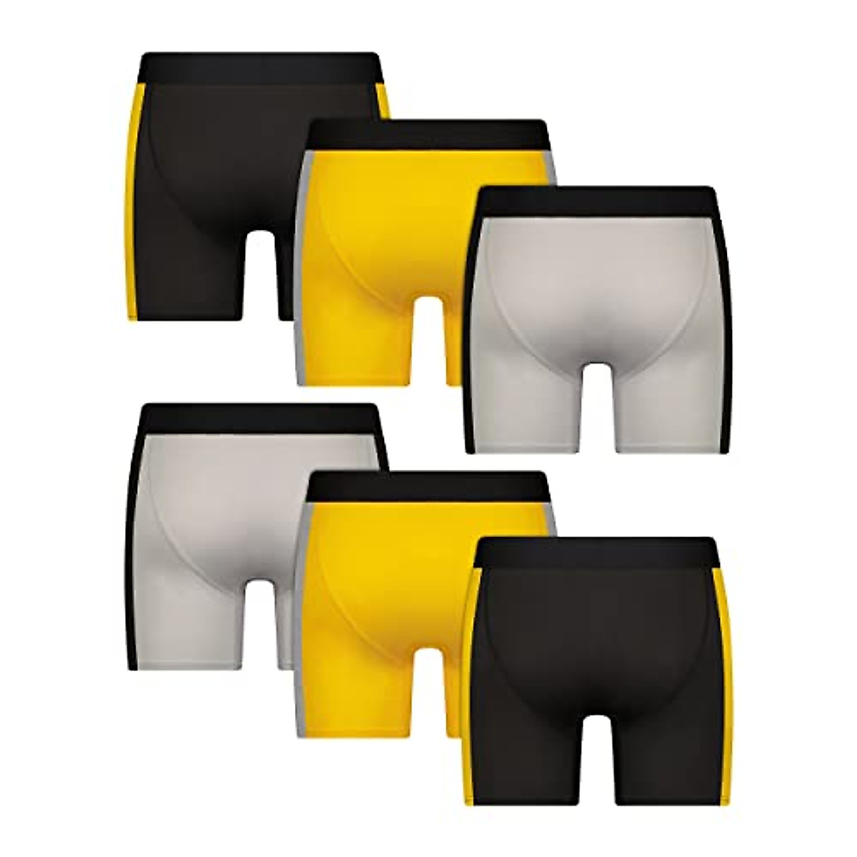 Everlast Mens Boxer Briefs, Perfect Boxer Brief for Men Pack of 6 Active Performance Mens Underwear (Medium, Black/Grey/Orange)