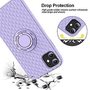TISOOG for iPhone 11 Case [Cute 3D Dragon Scale Series] with Kickstand, Anti-Scratch Microfiber Lining, Liquid Silicone Gel Rubber Shockproof Drop Protection Case for iPhone 11 - Light Purple