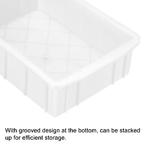 PATIKIL 10"x7"x3" Plastic Lab Tray, Rectangle Utility Stackable Box Crafts Organizer White for Tools Storage