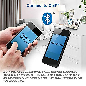 AT&T DL72319 DECT 6.0 3-Handset Cordless Phone for Home with Connect to Cell, Call Blocking, 1.8" Backlit Screen, Big Buttons, intercom, and Unsurpassed Range