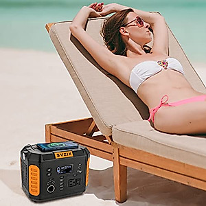 Portable Power Station for Home Use,595Wh Outdoor Generators 110V/600W (1000W Surge) AC Outlets Solar Generator (Solar Panel Not Included) & LED Flashlight for Camping Blackout Travel Hunting