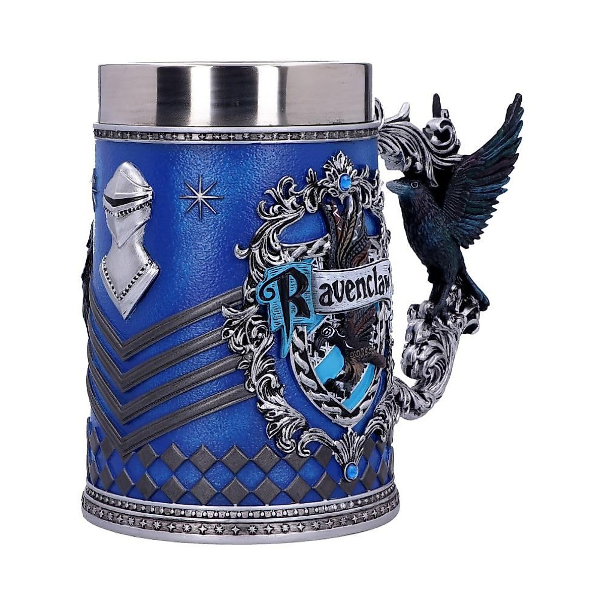 Nemesis Now Harry Potter Ravenclaw Hogwarts House Collectible Bronze Resin Tankard, 1 Count (Pack of 1), Blue Silver