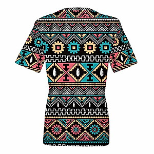 T Shirts for Women Dressy Cute Tops for Women Casual Basic Short Sleeve Shirts for Women Regular Fit Wear with Leggings Flowy Foral Print Blouses Dressy Casual Blouses