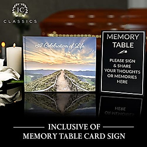 Funeral Guest Book | Memorial Guest Book | Guest Book for Funeral Hardcover | Guestbook for Sign in, Celebration of Life Memorial Service | Funeral Guest Sign Book with Memory Table Card Sign Included (Mountain Top)