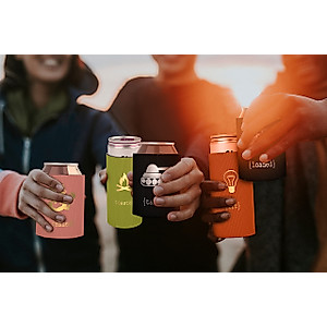 Retro Colored Slim Can Coolers (Set of 10) - Funny Gold Drinking Designs - Girls Trip Gifts Favors - Bachelorette Party - Adult Party Favors