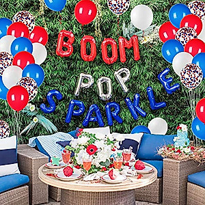 JOYYPOP 80Pcs Red White and Blue Latex Balloons with Confetti Balloons for 4th of July Decorations Independence Day Patriotic Anniversary