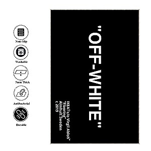 Keep Off, Popular Rug, Home Decor Rug, Themed Rug, Office Carpeting, Black and White Rug e721 (3.2x4.6 feet - 100x140 cm)