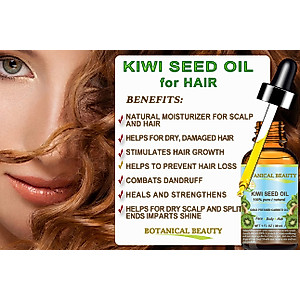 Botanical Beauty KIWI SEED OIL. 100% Pure Natural Undiluted Virgin Cold Pressed Carrier Oil. 0.5 Fl.oz.- 15 ml for Face, Skin, Body, Hair, Nail Care