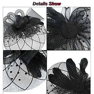 AWAYTR Fascinator Hat Mesh Flower Headwear Tea Party Hats for Woman Mesh Derby Church Cap