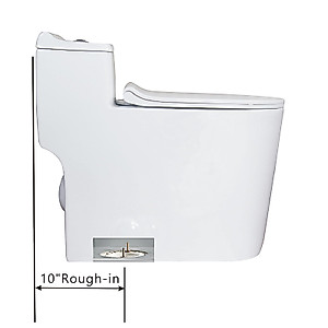 WinZo WZ5080S Dual Flush One Piece Toilet With 10" Rough-in Elongated Comfortable Height, White