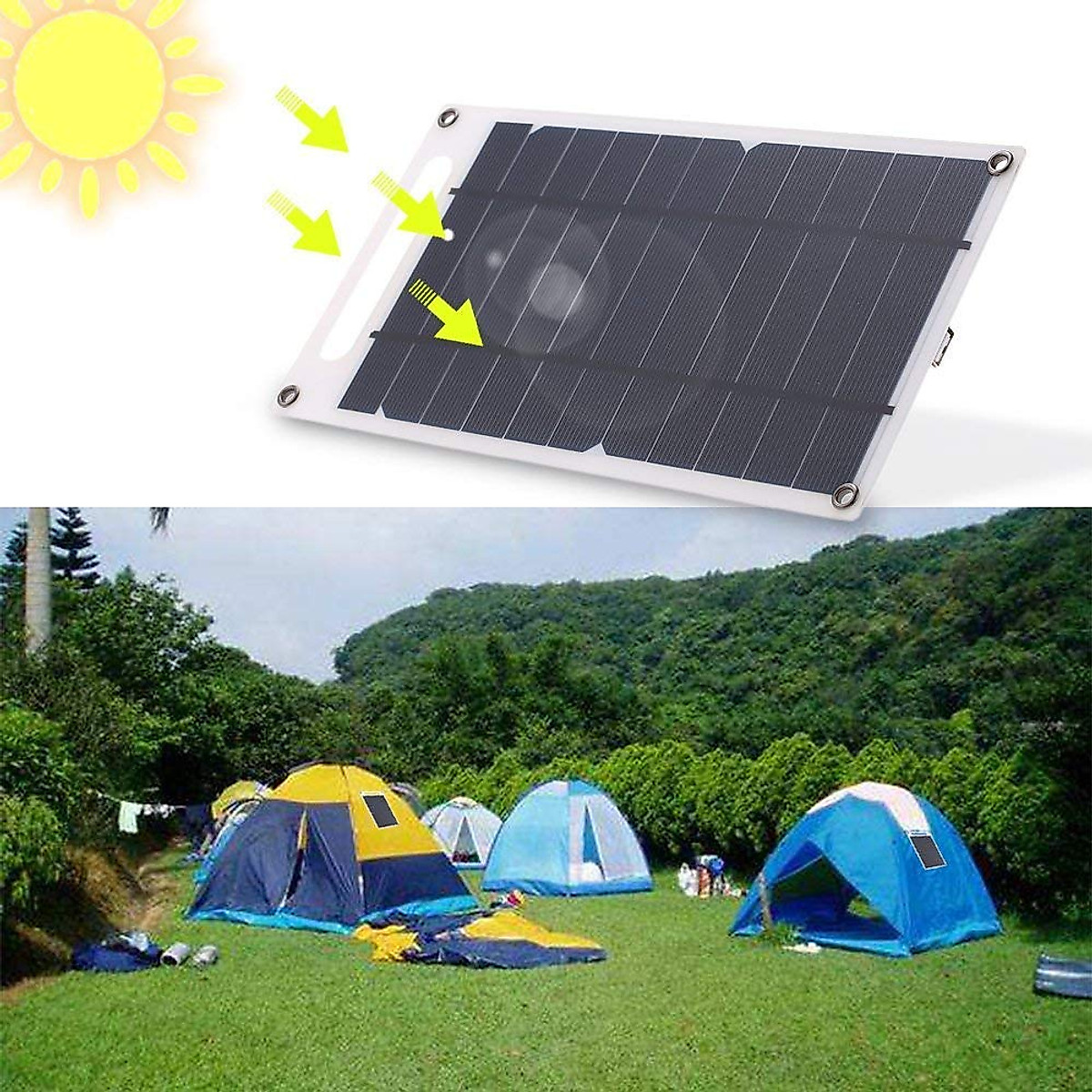 Solar Panel Charger USB Port Portable High Power Paper Shaped Monocrystalline Silicon for Cell Phone Camping Hiking Travel